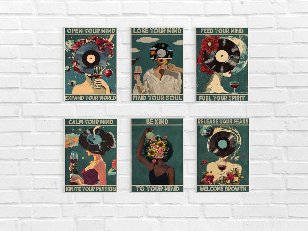 6 Lose Your Mind Find Your Soul Vintage Poster Bundle, Lose Your Mind ...