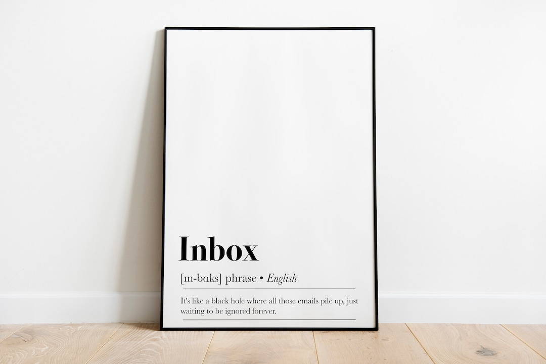 Inbox Definition Print, Home Office Wall Art, Funny Printable Wall Art ...