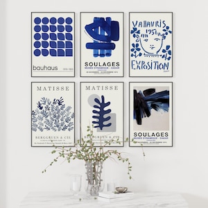 32 Blue Gallery Wall Set Prints- Blue Gallery Wall Art, Gallery Wall ...