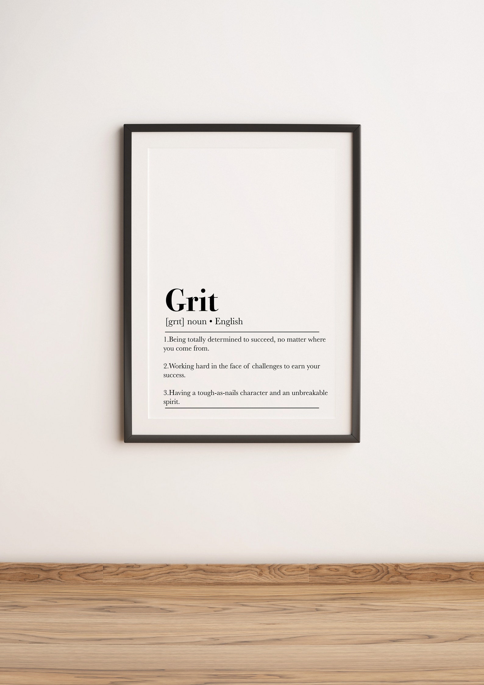 Grit Definition Print, Grit Print, Grit Sign Wall Art, Grit Wall Decor ...
