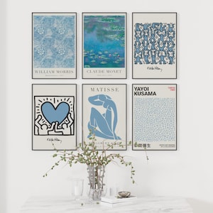 32 Blue Gallery Wall Set Prints- Blue Gallery Wall Art, Gallery Wall ...