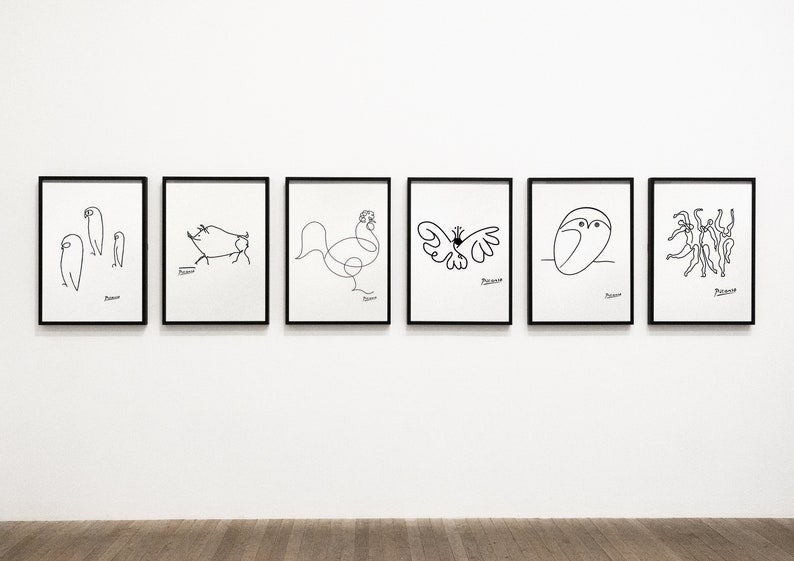 Set of 20 Picasso Prints Line Art Animals Posters and More - Etsy