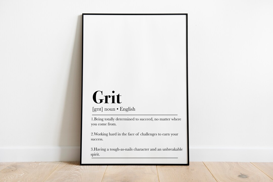 Grit Definition Print, Grit Print, Grit Sign Wall Art, Grit Wall Decor ...
