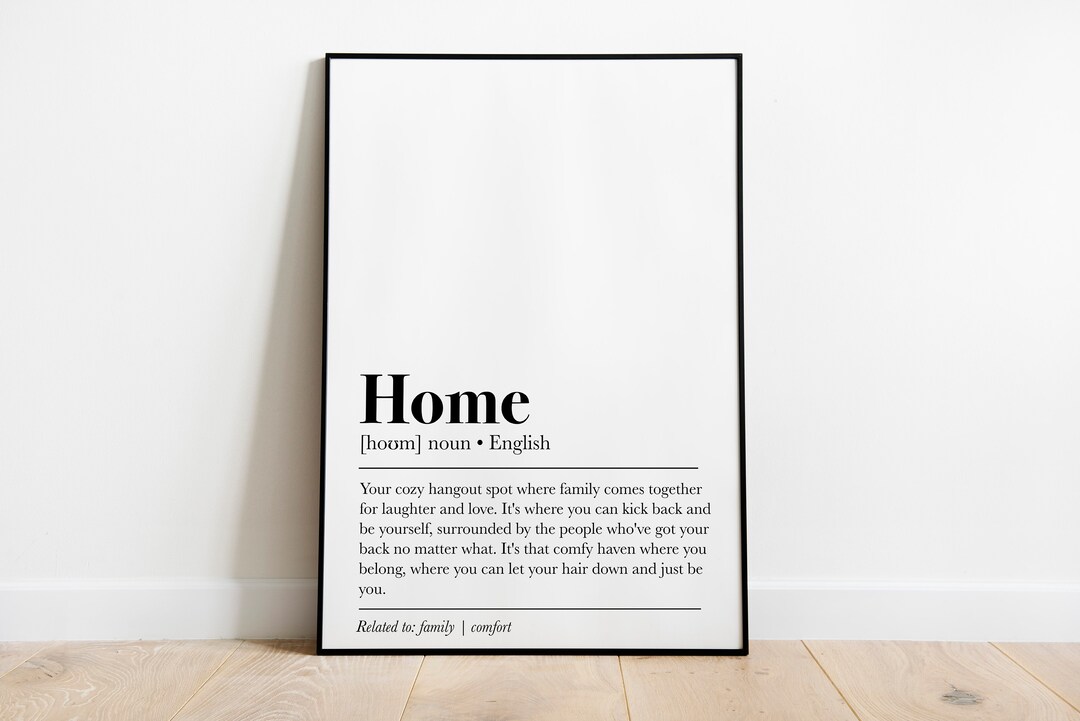 Home Definition Print, Home Sign Print, Home Digital Prints, Home Wall ...