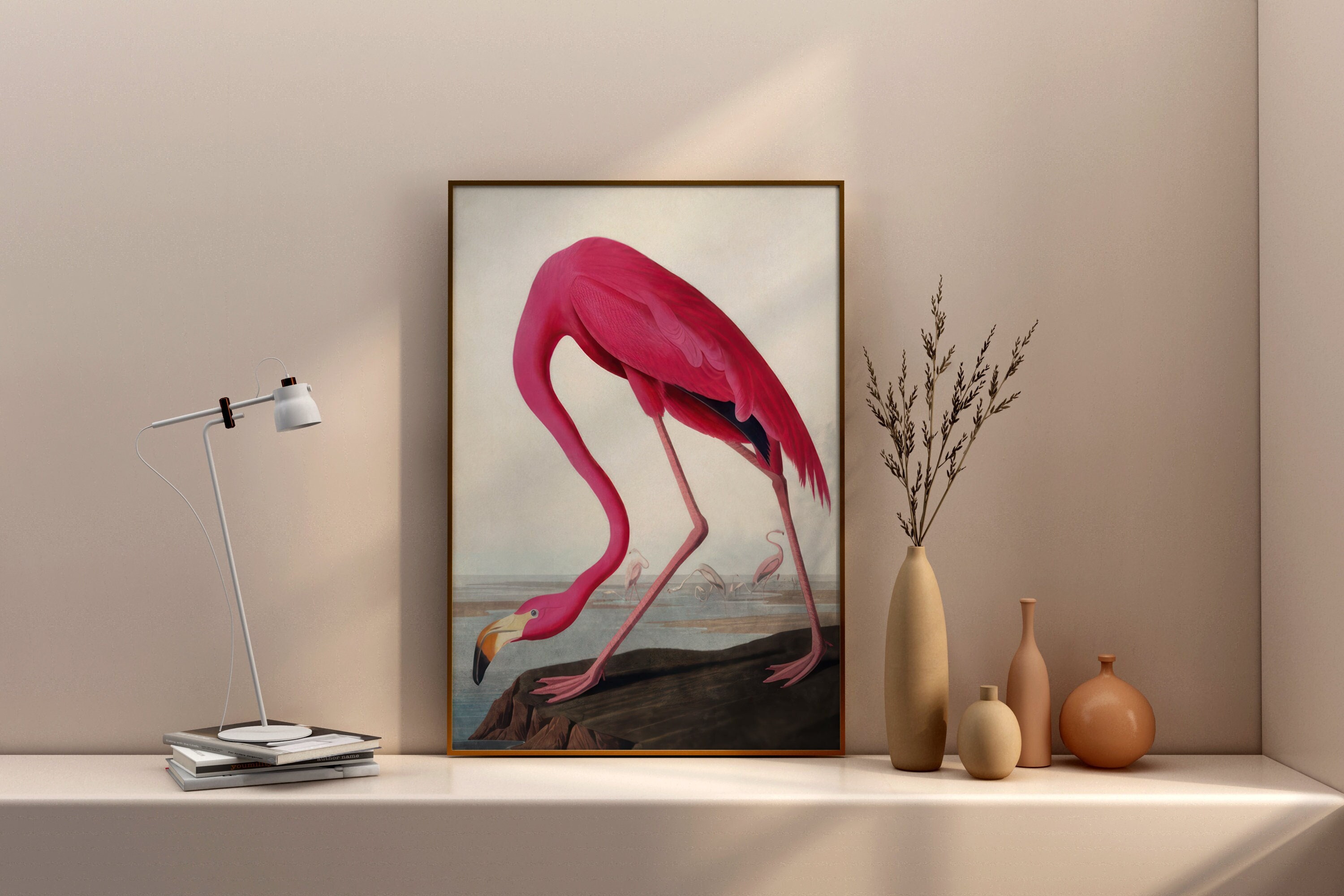 Flamingo Wall Art Flamingo Art Print Flamingo Vintage Art - Etsy