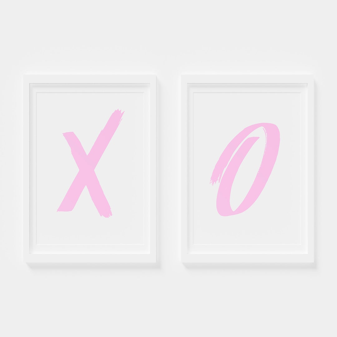 X and O Print Set, Blush Pink Decor, X O Print Set, Girls Bedroom Art ...