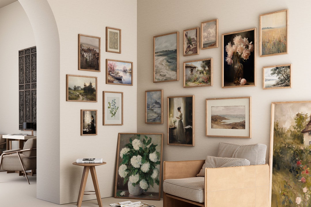 18 Vintage Gallery Wall Set, Printable Vintage Gallery Wall Art ...