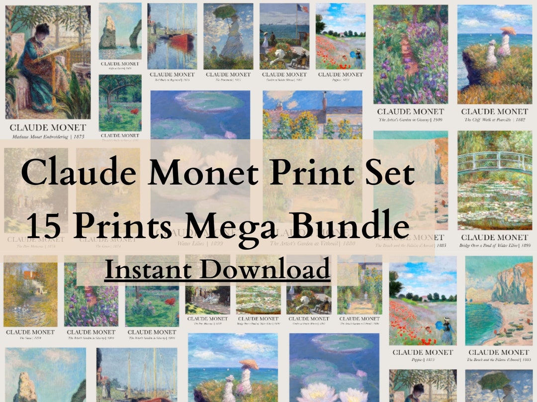 Monet Print Set of 15, Monet Poster, Monet Exhibition Poster, Monet ...