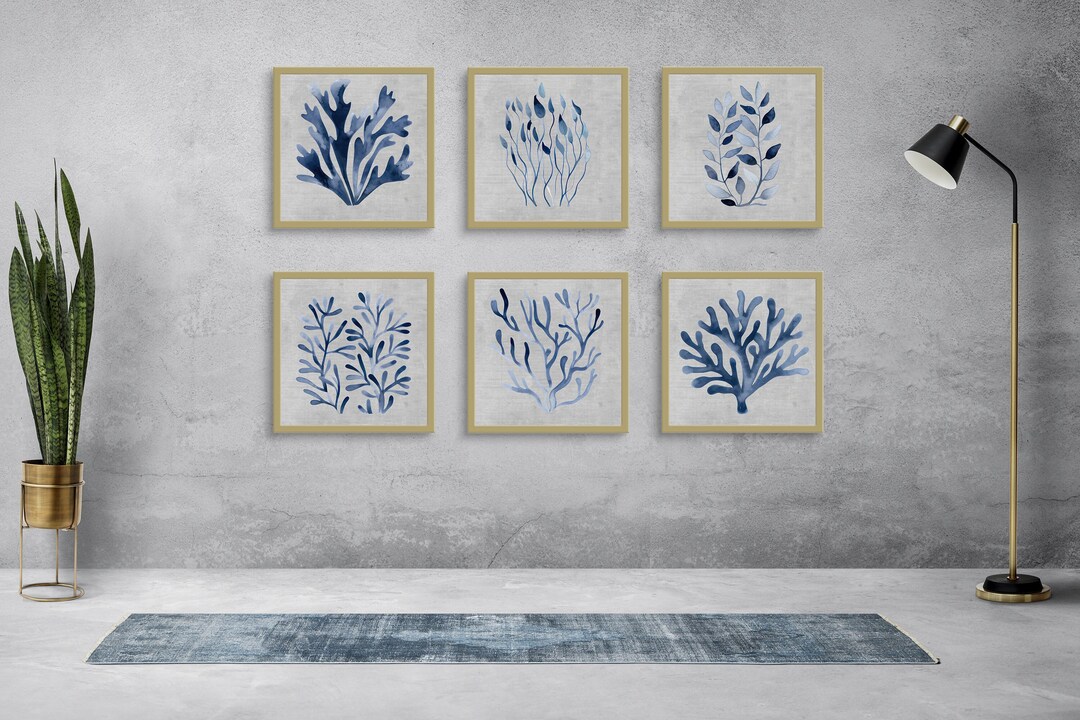 6 Seaweeds Wall Art Set, Seaweed Art Print, Seaweed Digital Art ...