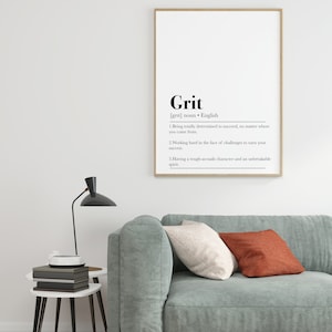 Grit Definition Print, Grit Print, Grit Sign Wall Art, Grit Wall Decor ...