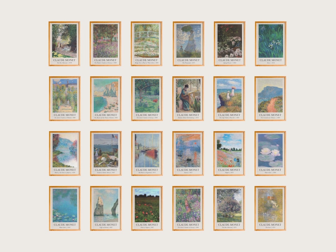 24 Claude Monet Prints Set, Monet Printable Art, Monet Print Wall Art ...