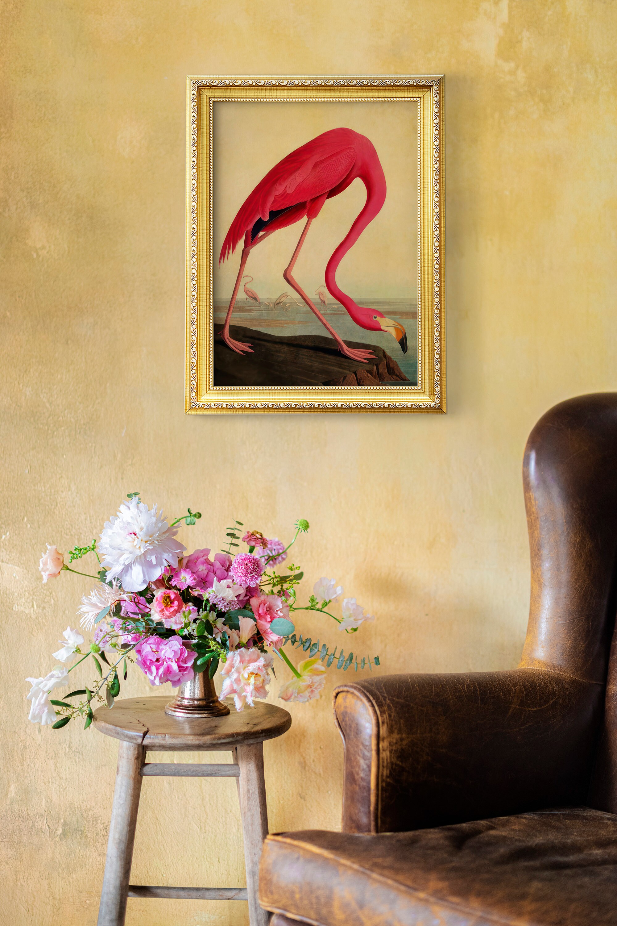 Flamingo Wall Art Flamingo Art Print Flamingo Vintage Art - Etsy