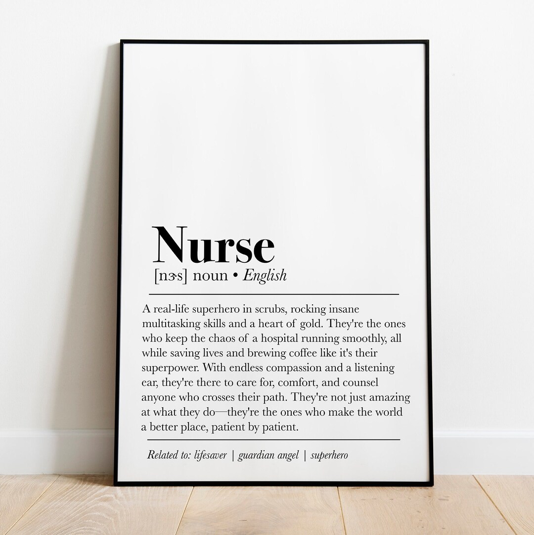 Nurse Definition Print, Nurse Definition Printable, Nurse Definition ...