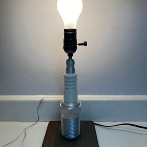Spark Plug Lamp, 3d Printed With Stained Wood Base - Etsy