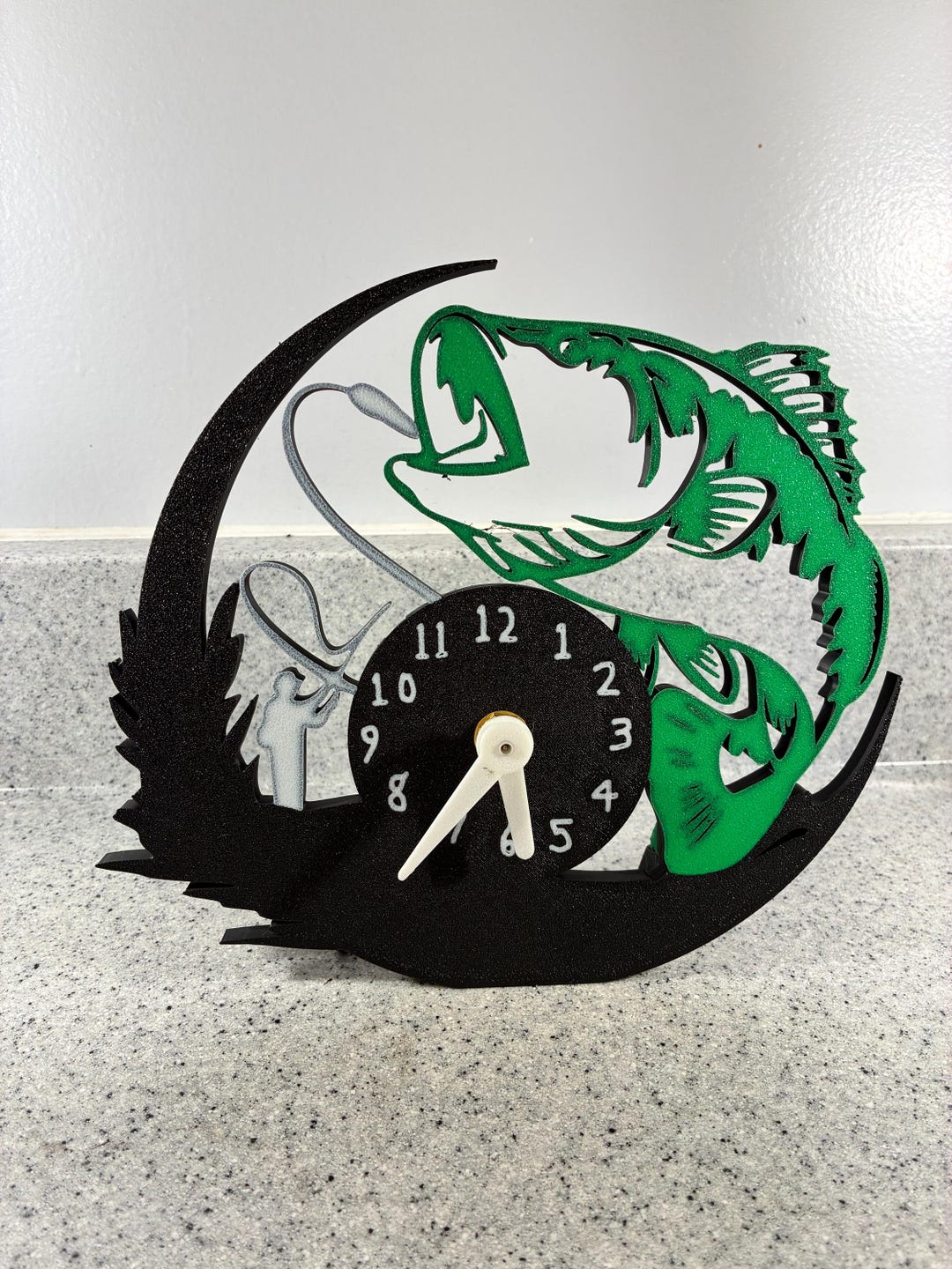 3d Printed Bass Fishing Desk Clock - Etsy