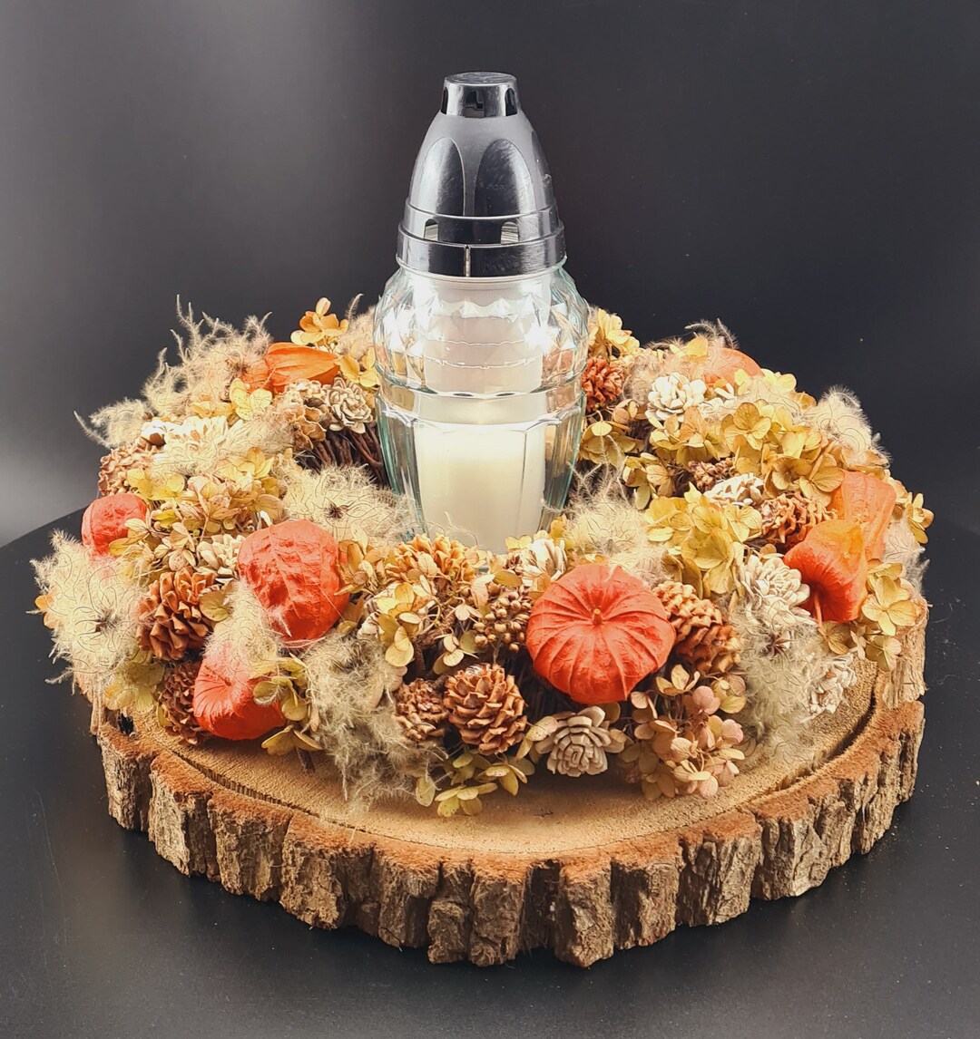 Grave Wreath Grave Gift Autumn Wreath Dried Flowers Autumn Decoration ...