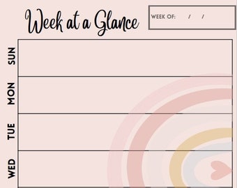 Week at a Glance Digital Download - Etsy