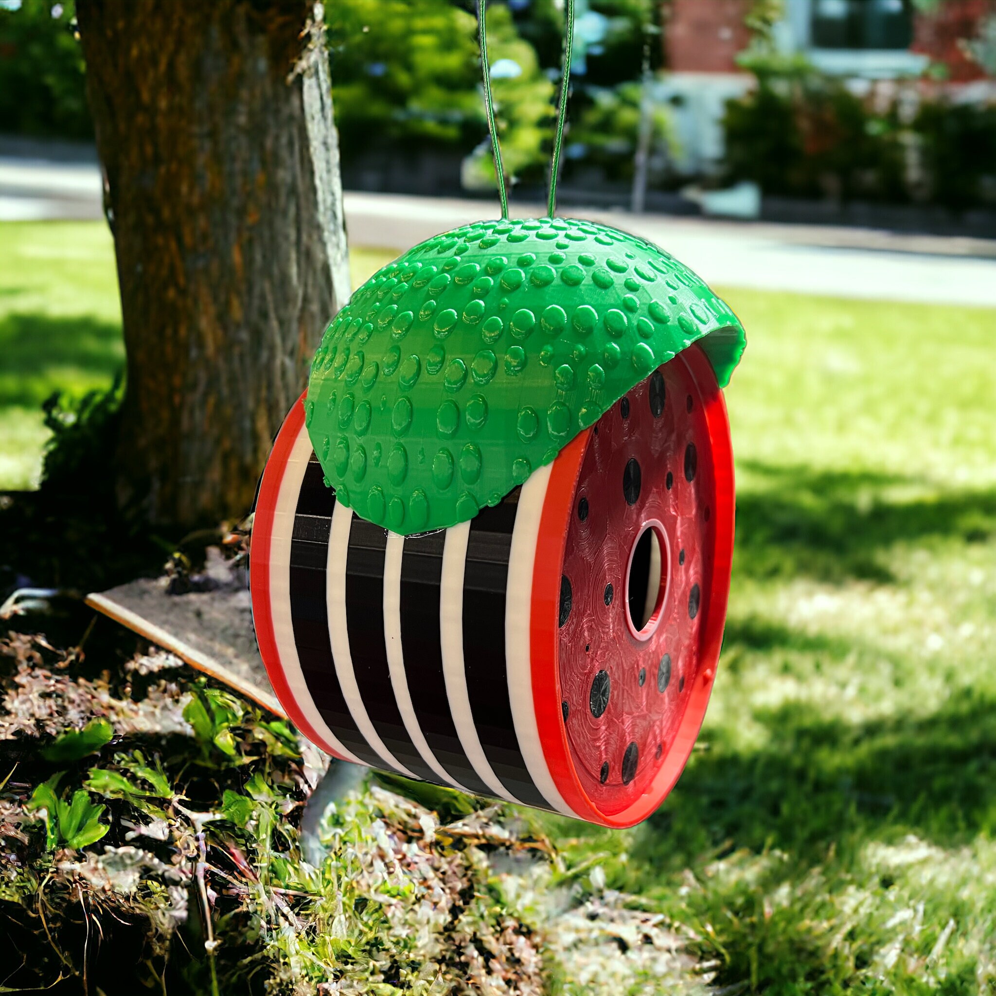 Ladybug Birdhouse Lady Bug Red Black and Green Spotted House for Birds ...