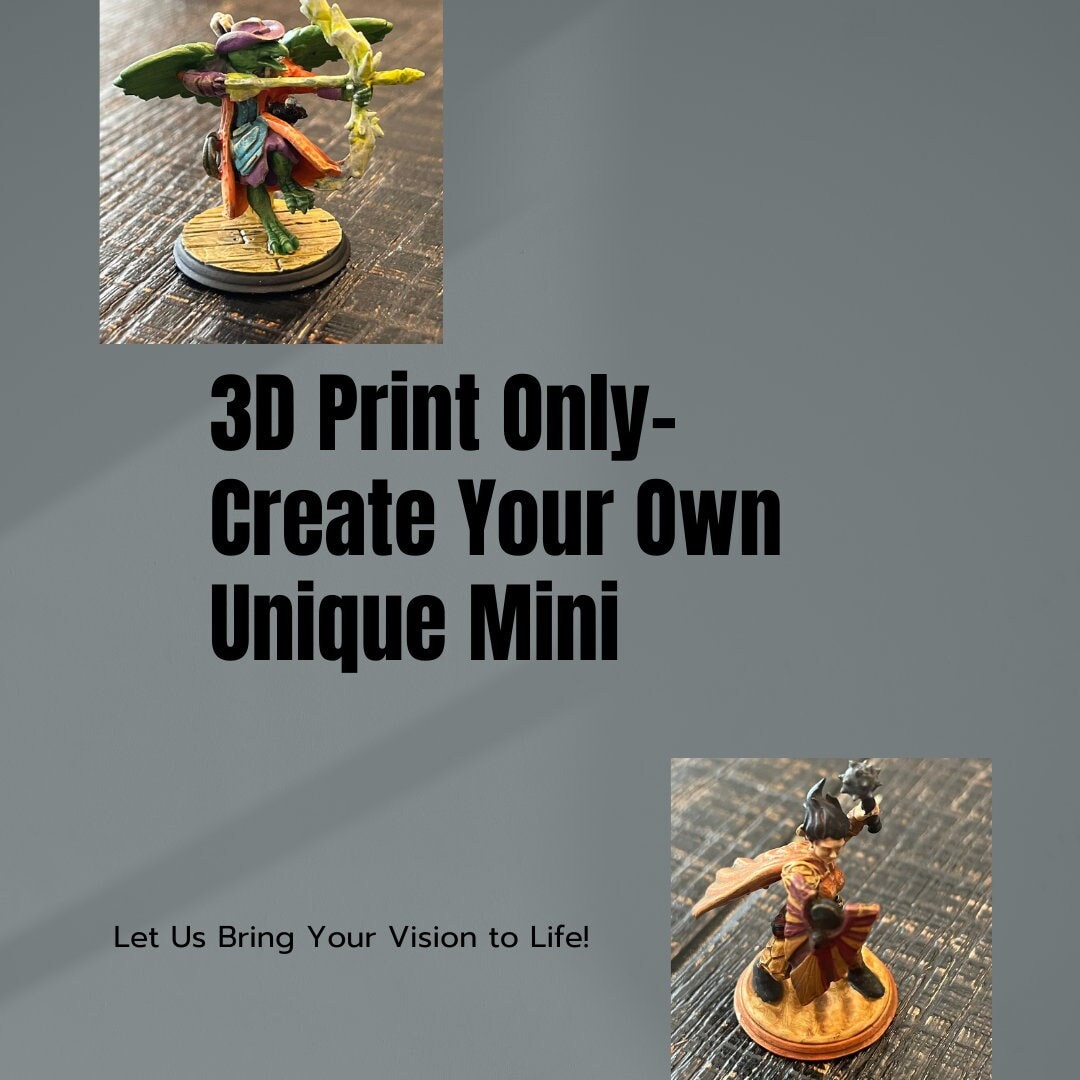 Custom 3D Printed Miniature Figurine: TTRPG Gaming Character (STL File ...