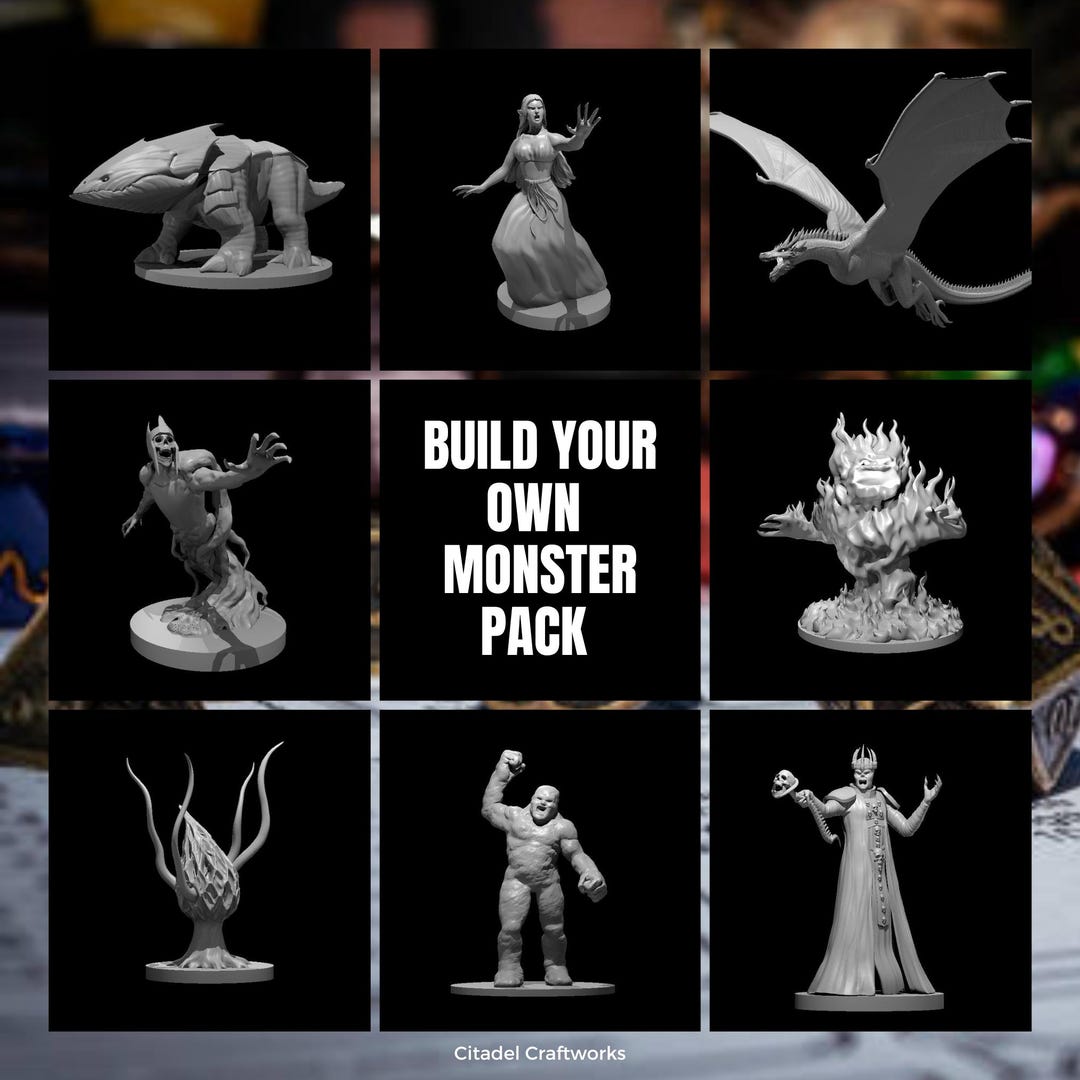 Customizable Monster Miniatures: DND TTRPG Figures, Paintable Creatures ...