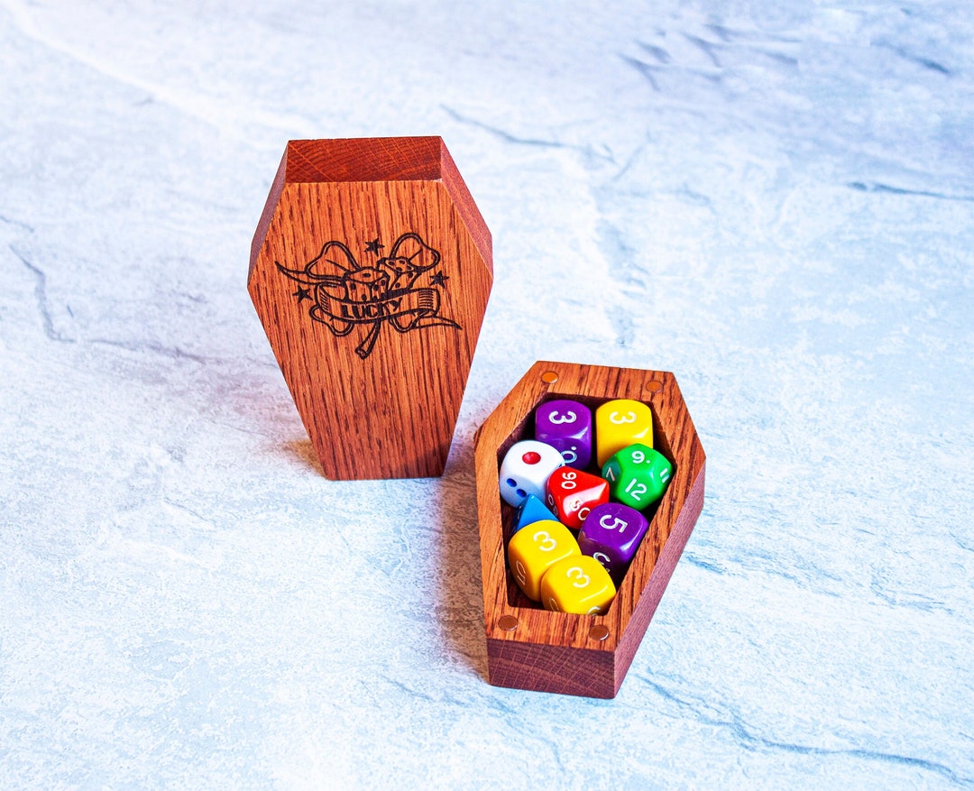 Custom Coffin Dice Box, Engraving Dice Holder, Wooden Dice Case ...