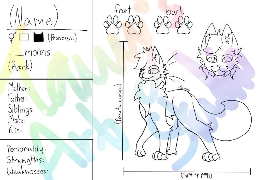 Warrior Cat Ref Sheet Base PNG (read Desc) - Etsy