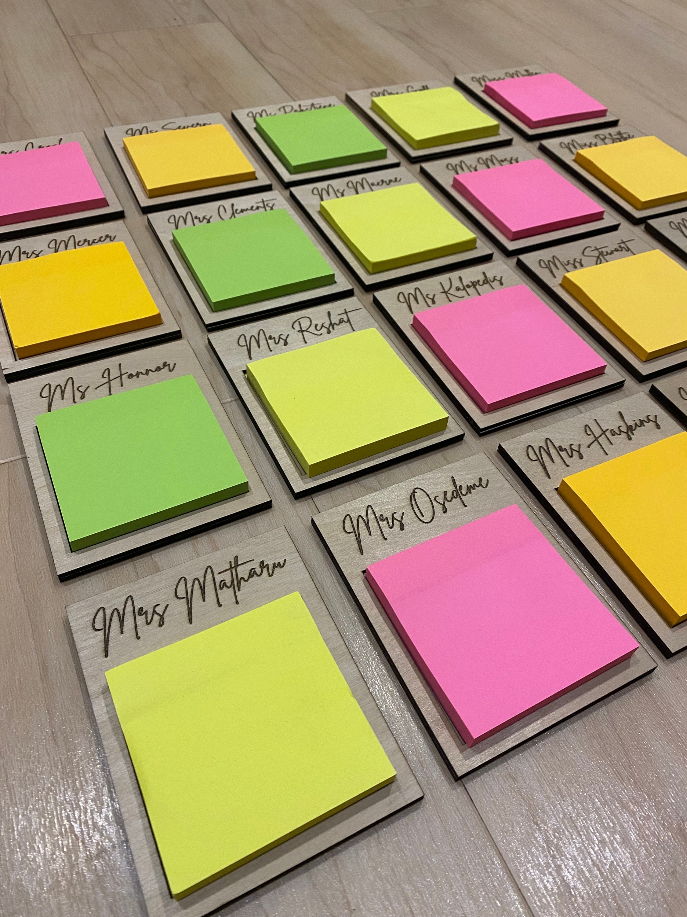Personalised Wooden Sticky Note Holder Personalised Teacher - Etsy