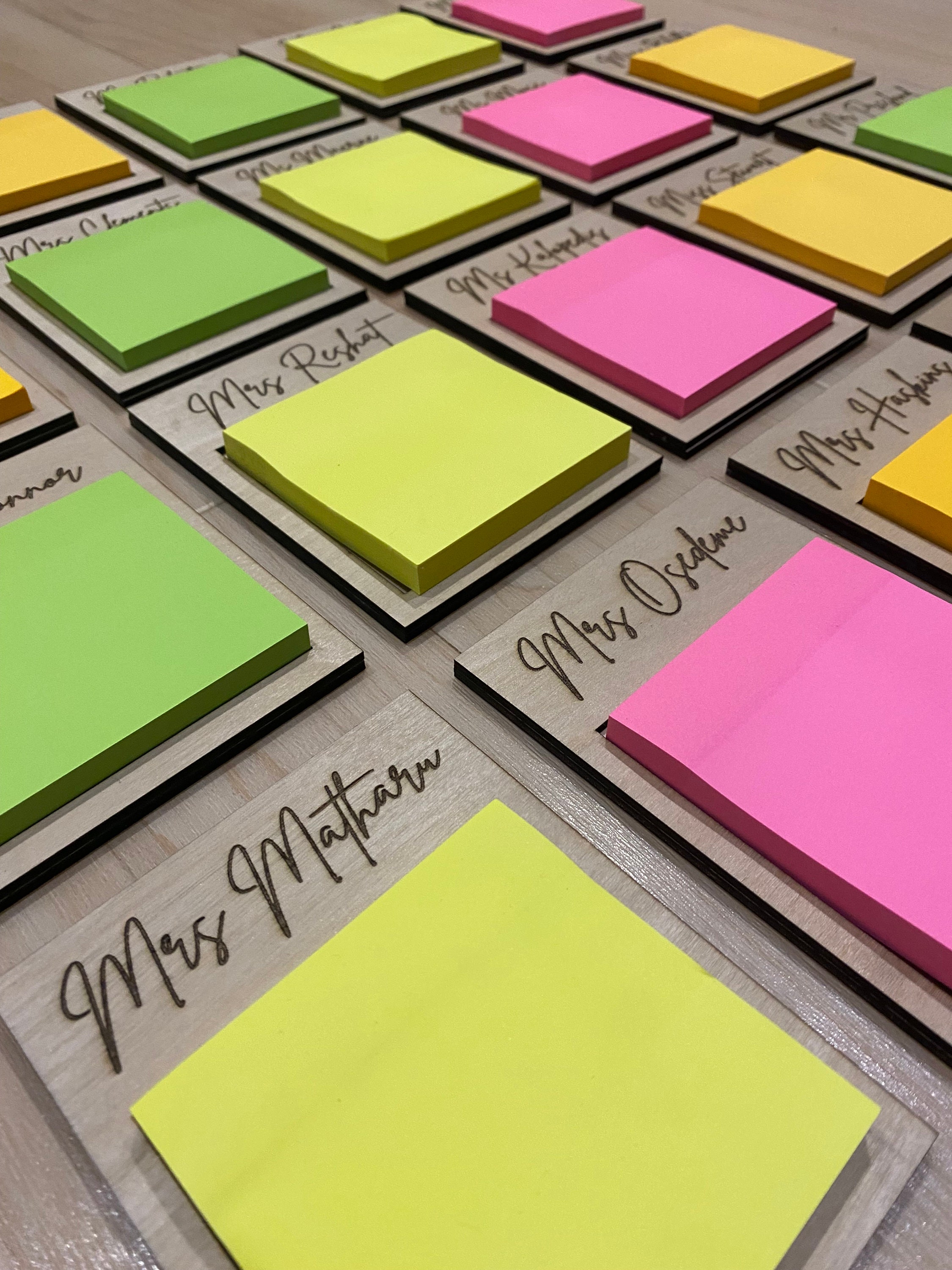 Personalised Wooden Sticky Note Holder Personalised Teacher - Etsy