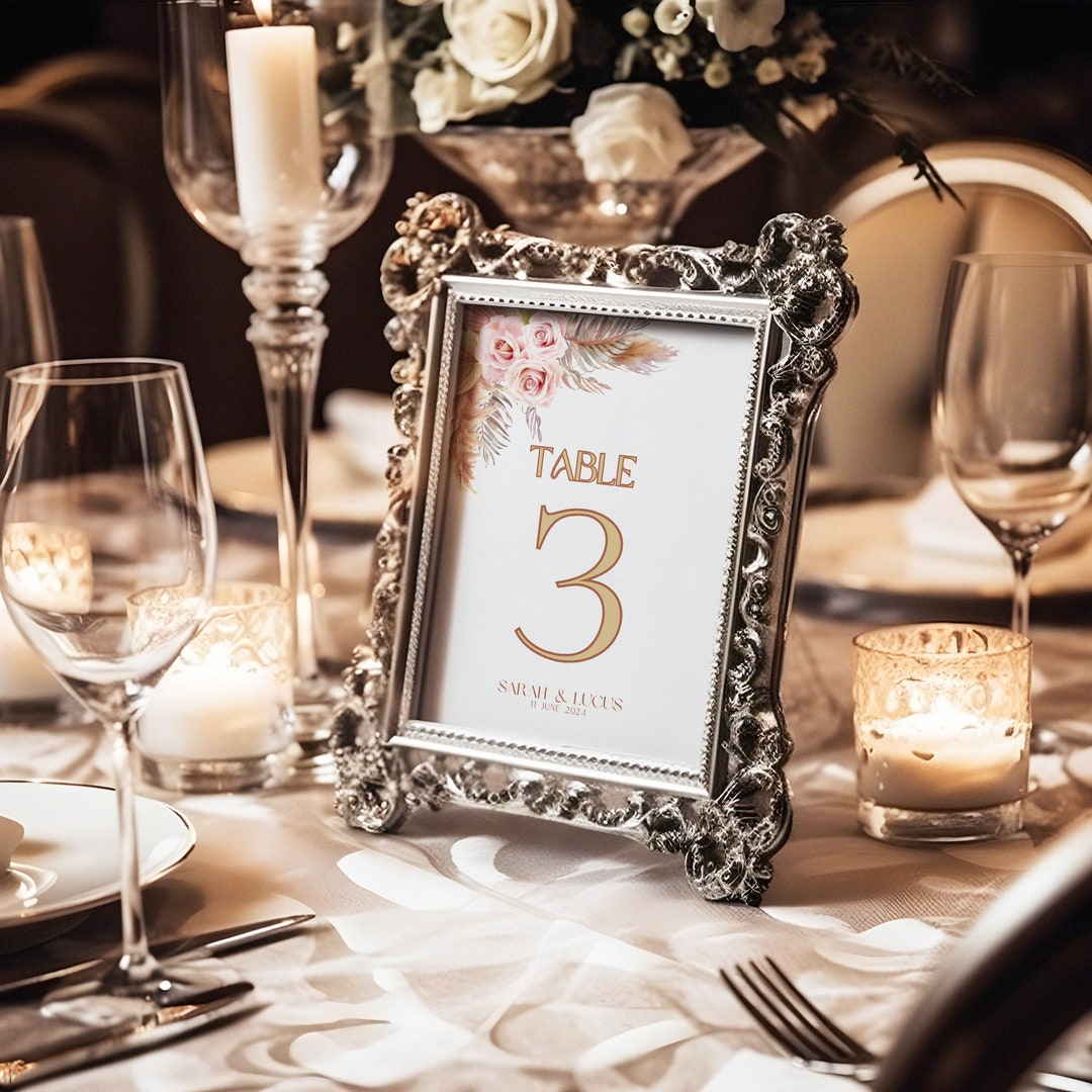 Printable Table Number for Wedding Editable Color Table Number Decor ...