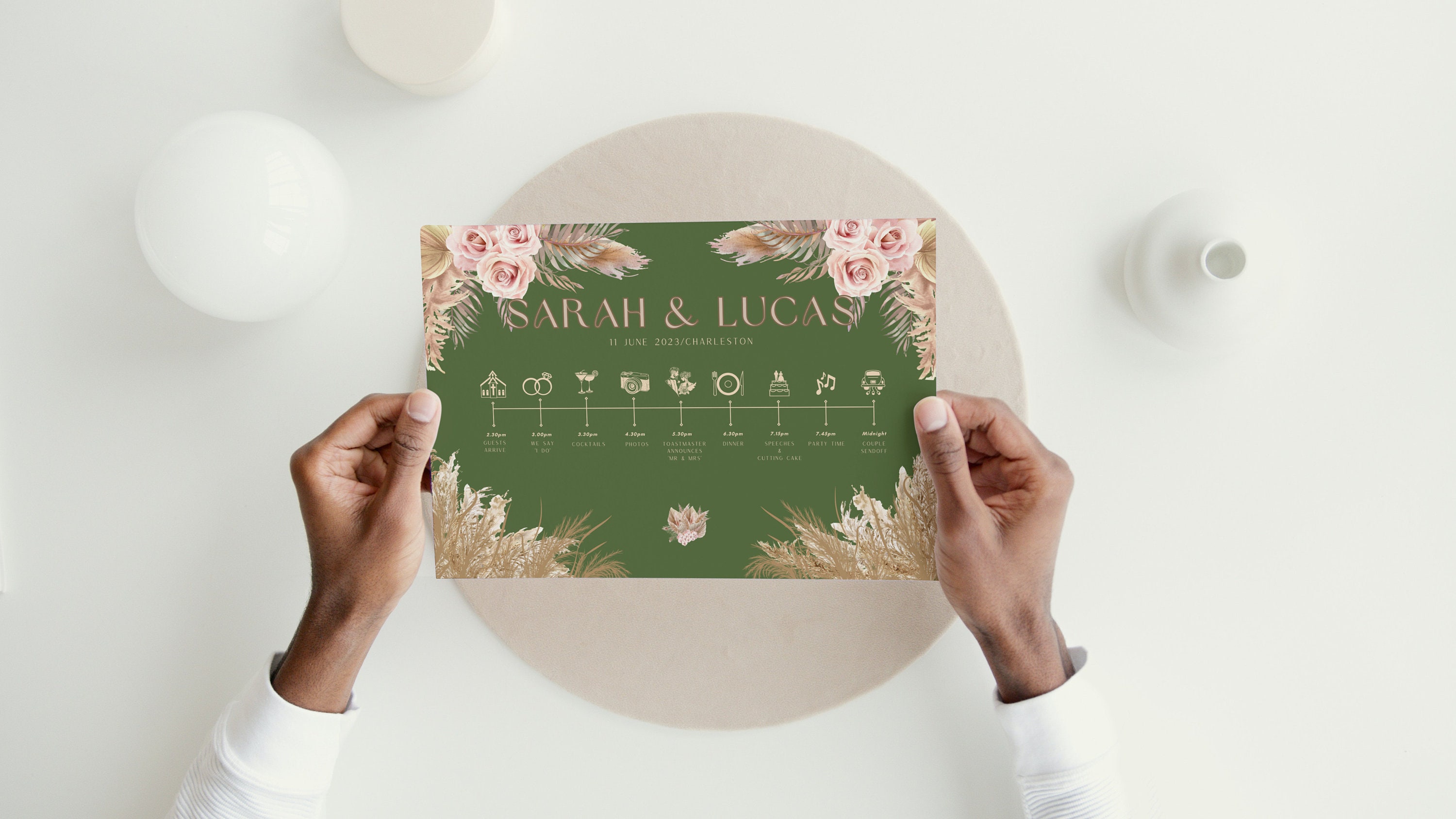 Printable Wedding Weekend Itinerary Template Sage Wedding Program ...