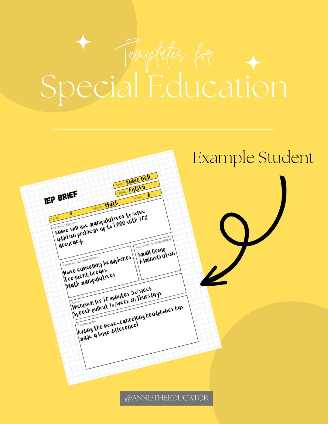 Special Education Teacher IEP Brief + Accommodation Tracker | IEP ...