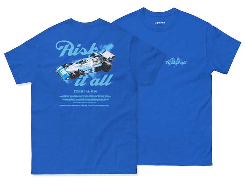 Tyrrell P34 Risk It All T-shirt, Formula One Shirt, Grand Prix Shirt ...