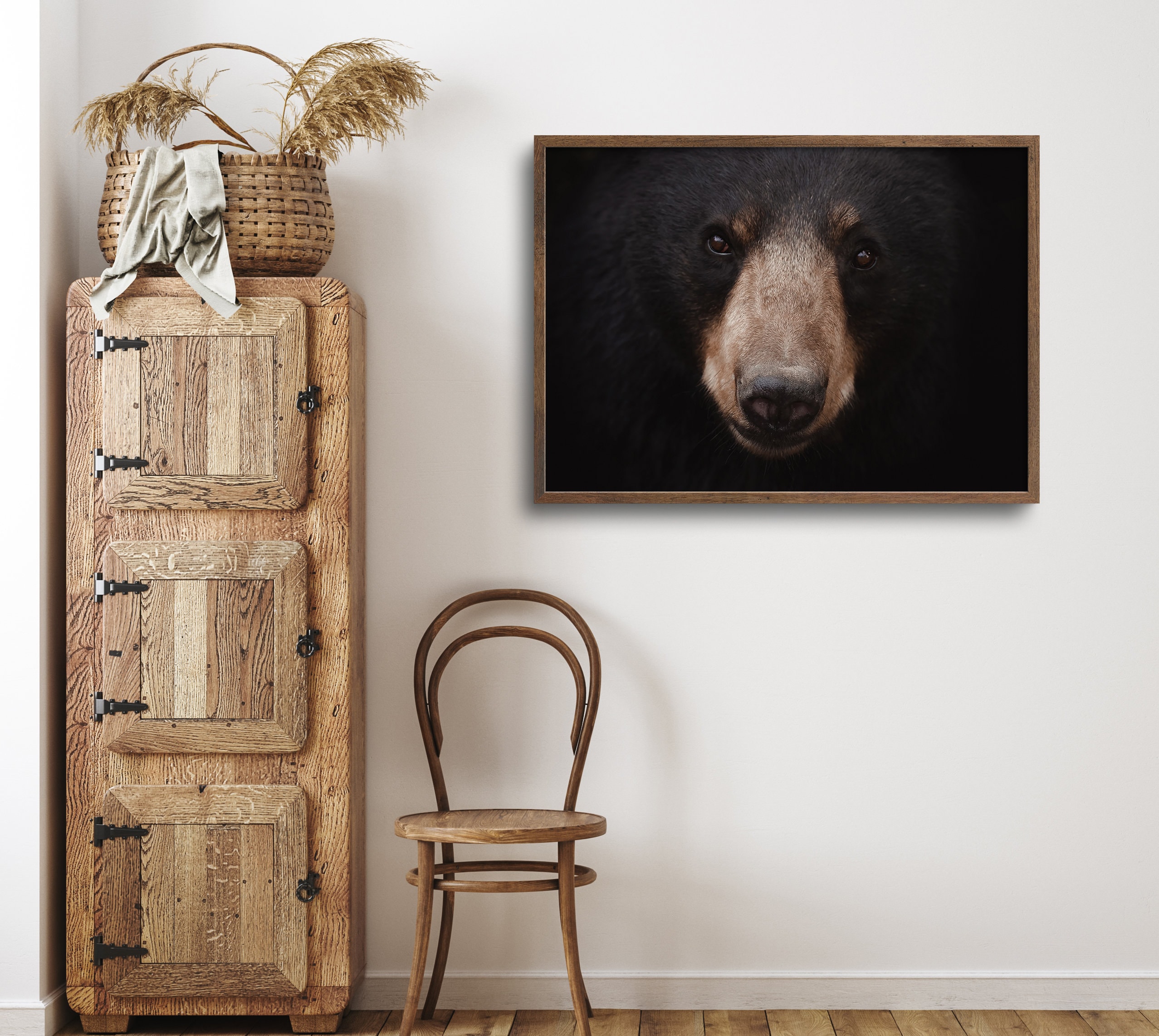 Black Bear Poster, Wildlife Wall Art, Black Bear Close Up, Rustic Home ...