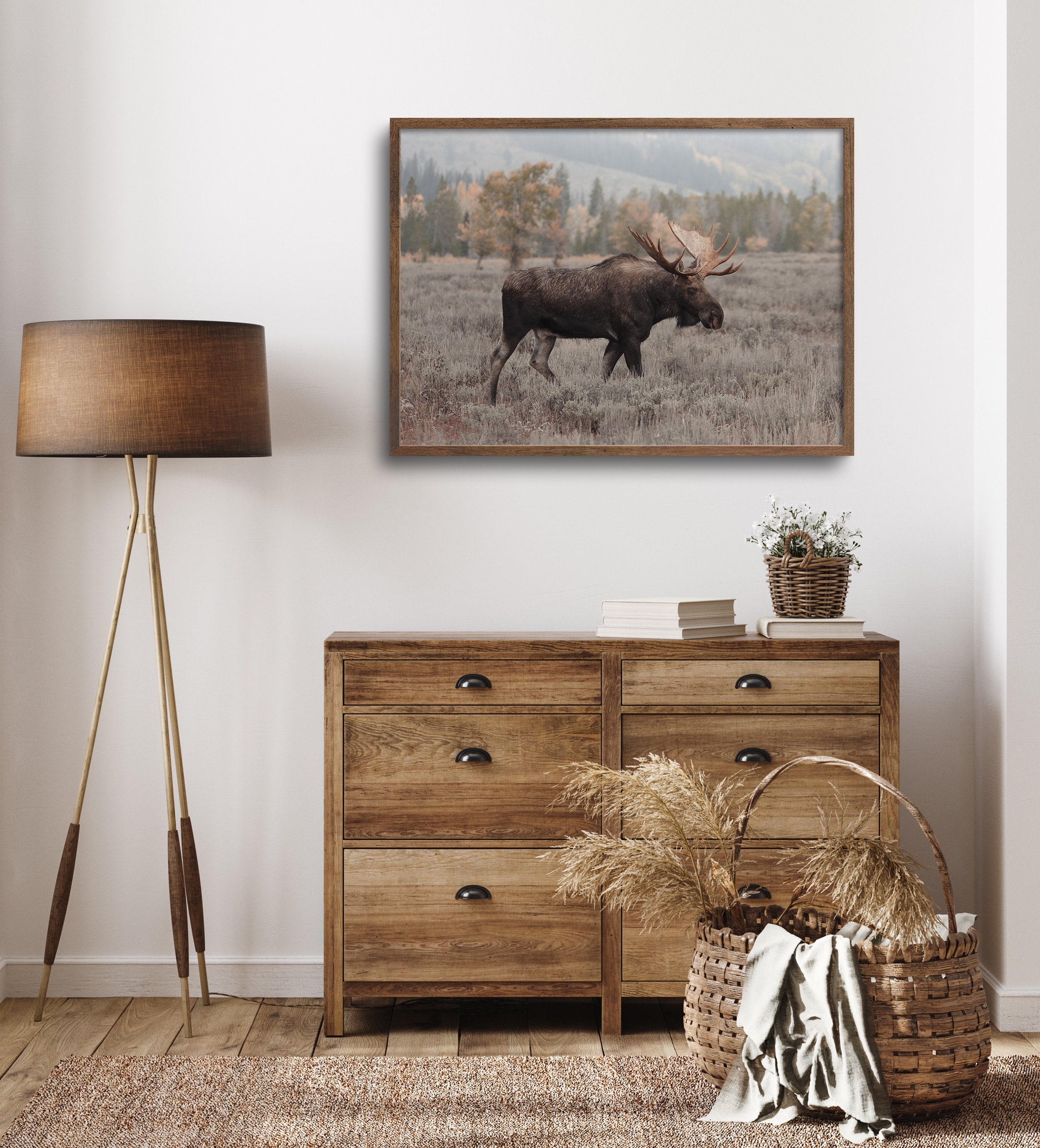 Western Moose Poster Moose in Sagebrush Field Colorado Moose - Etsy