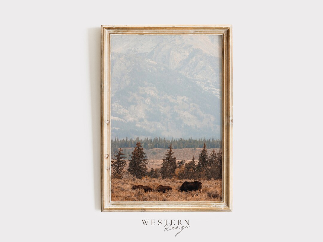 Three Moose Poster, Alaska Wildlife, Nature Printable, Moose Scenery ...