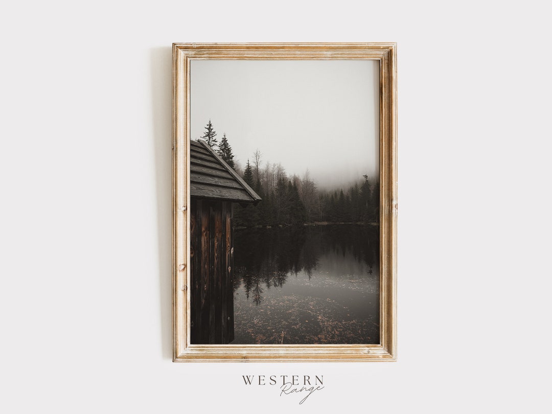 Old Cabin on Lake, Moody Lake Photo, Rustic Cabin Print, Forest Around ...