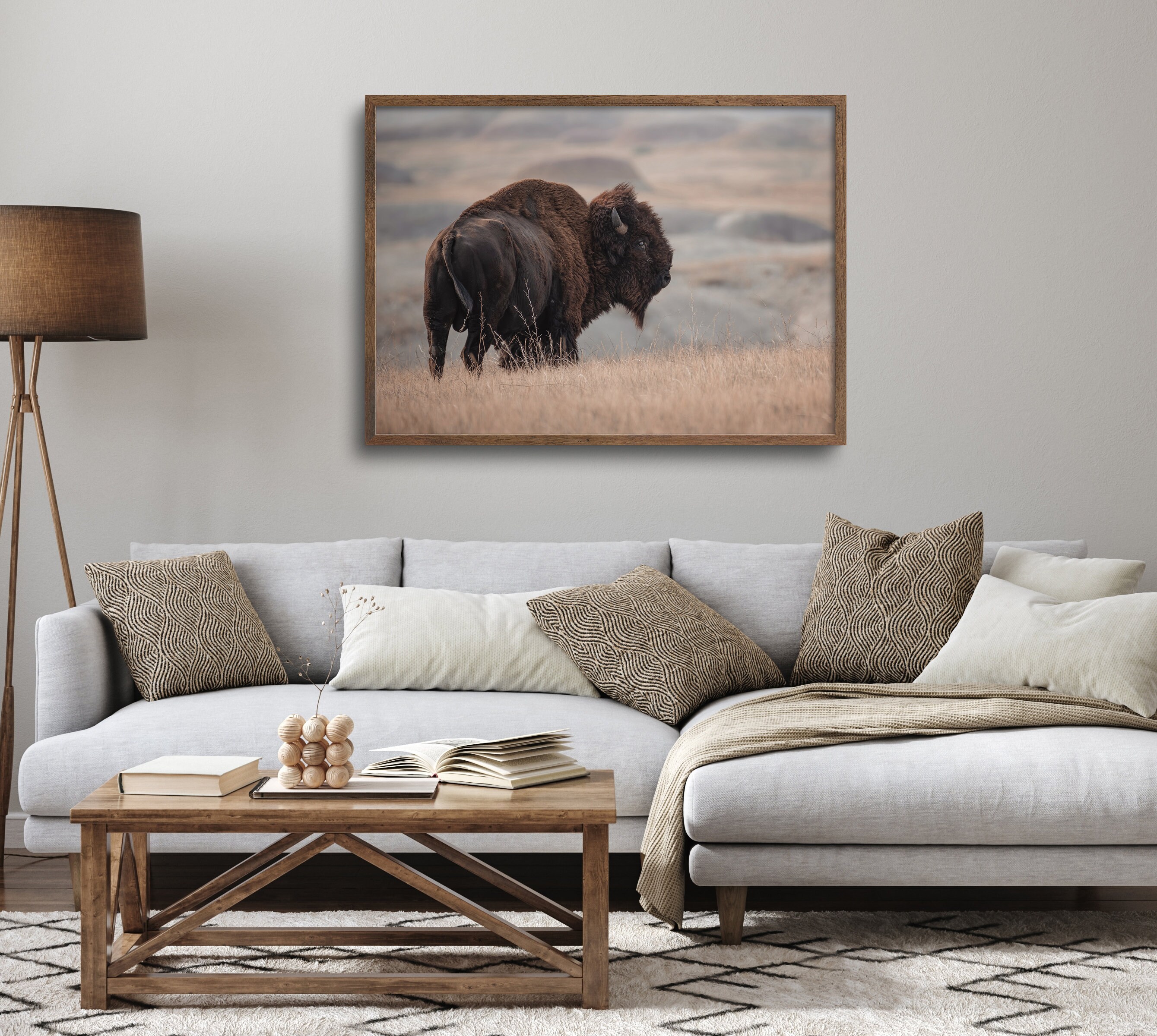 Open Range Bison Scenery, Western Landscape, Wildlife Nature Print ...