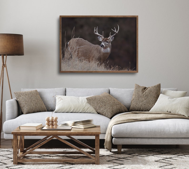 Rustic Deer Poster, Whitetail Deer Wall Art, Gift for Hunter, Midwest ...