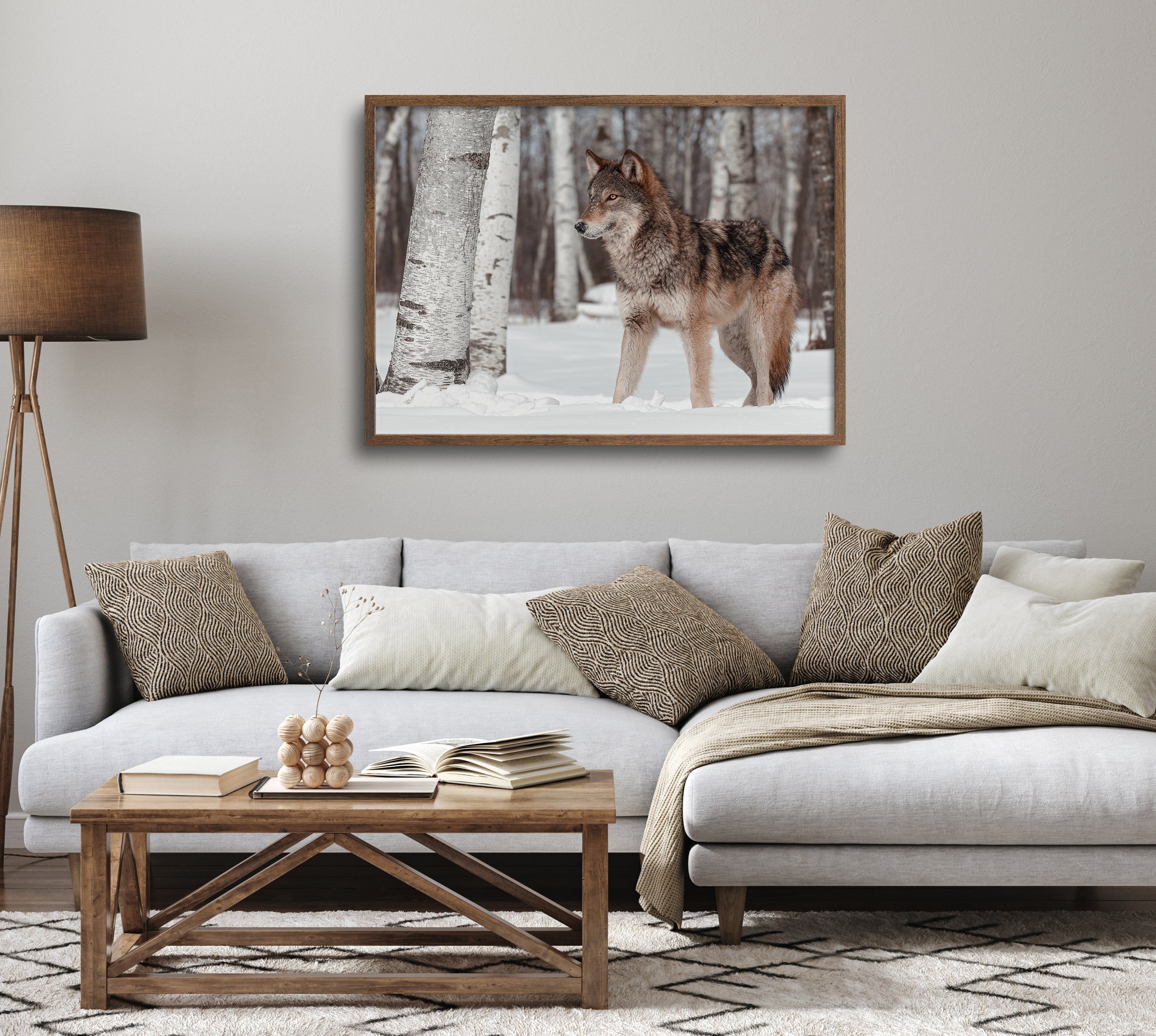 Timber Wolf Poster, Brown Wolf Digital Art, Woodland Wolf Printable ...