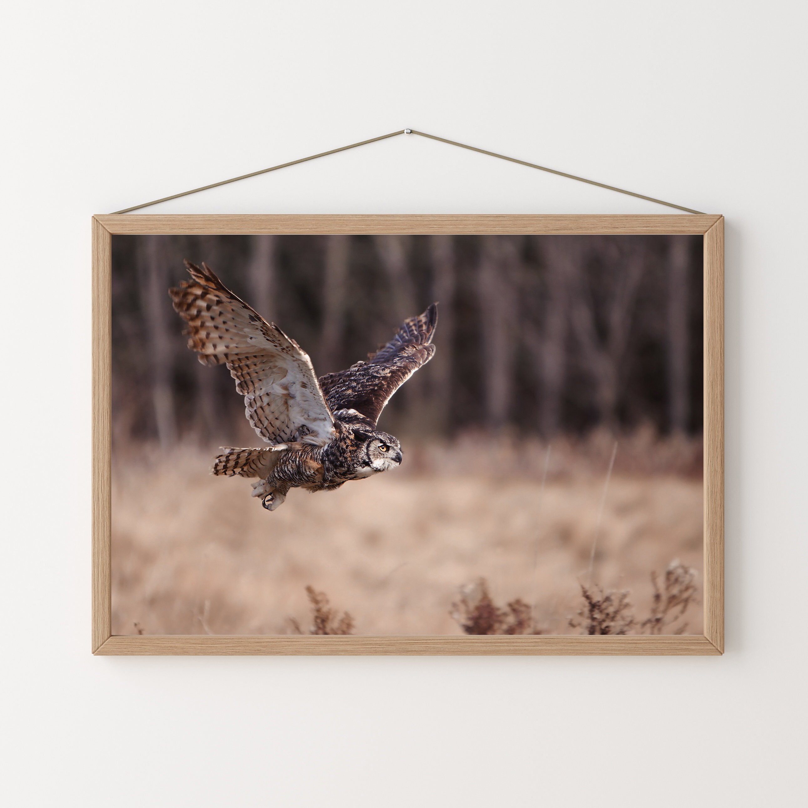 Great Horned Owl Poster, Wildlife Wall Art, Rustic Nature Decor, Owl ...