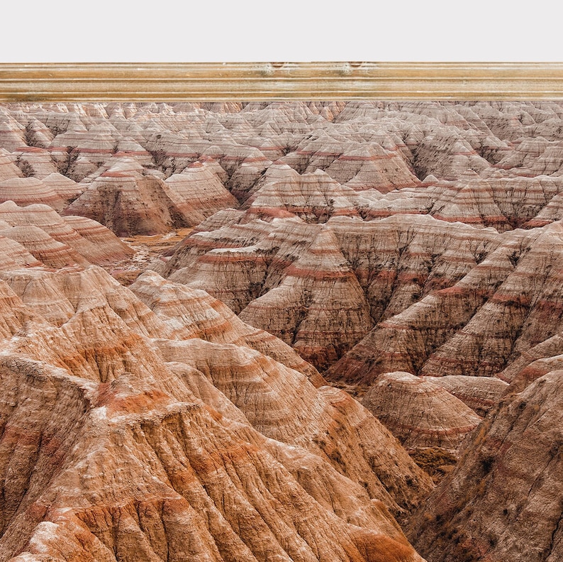 Red Rock Hills in Badlands, National Park Poster, Layered Earth, Red ...