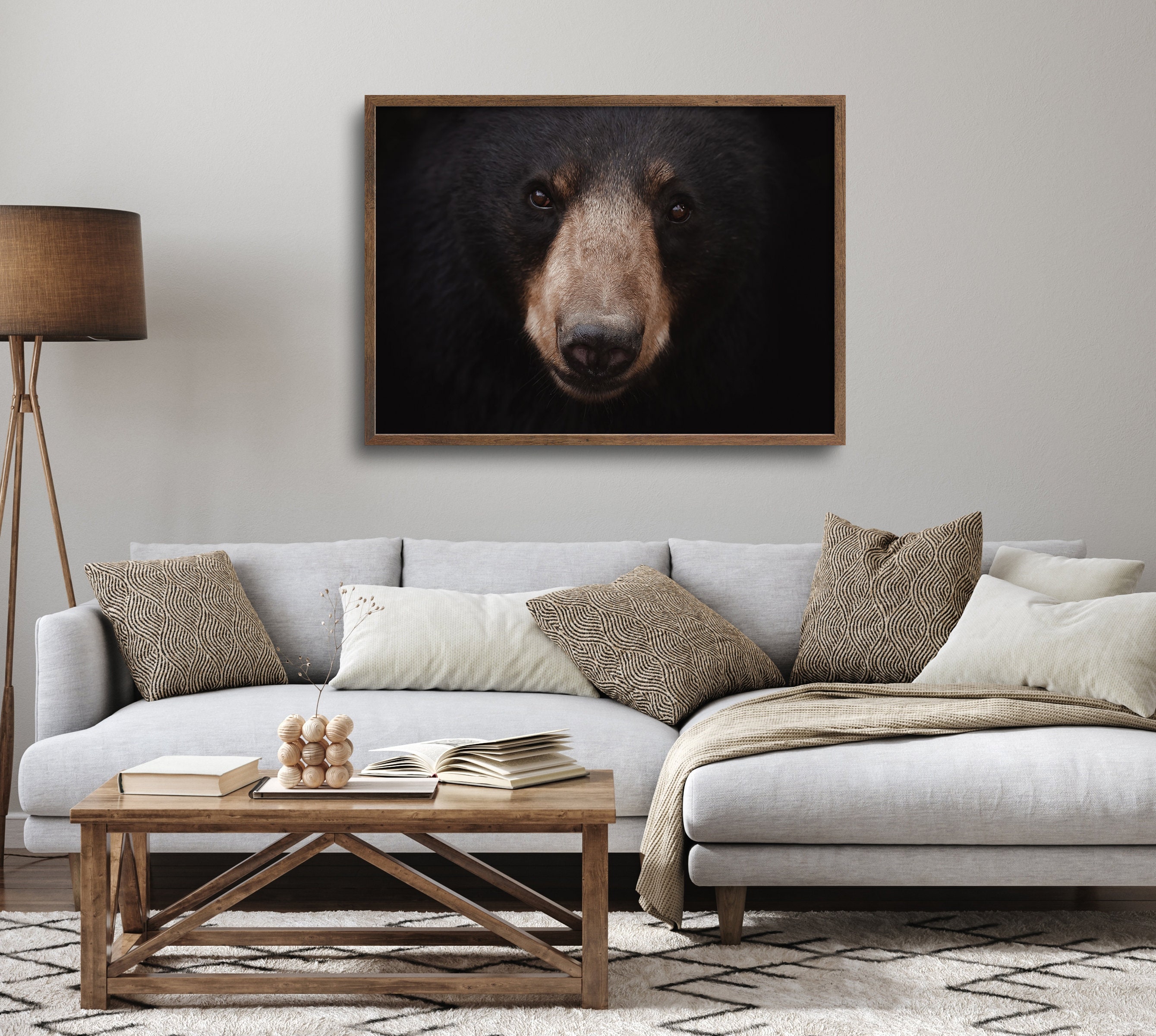 Black Bear Poster, Wildlife Wall Art, Black Bear Close Up, Rustic Home ...