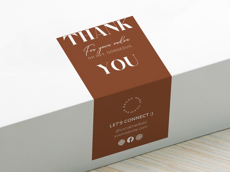 Shipping Box Sticker Template Canva Order Packaging Seal - Etsy