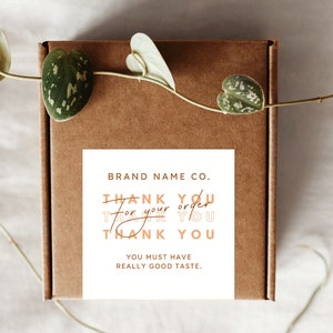 Mailer Box Label Template Canva | Order Packaging Seal Sticker ...