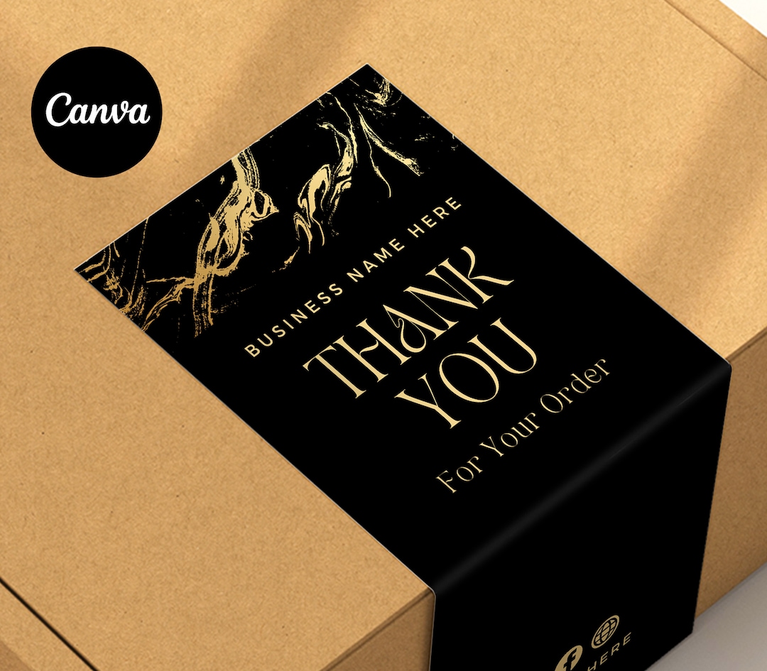 Editable Box Label Template Canva | Order Packaging Label Design ...