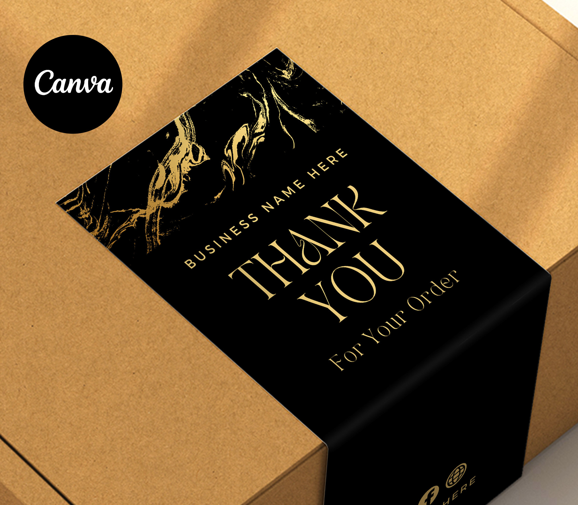 Editable Box Label Template Canva Order Packaging Label Design ...