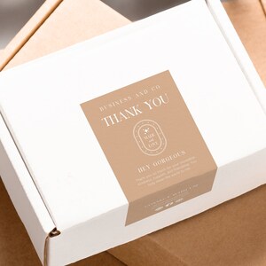 Thank You Box Label Template Canva | Editable Shipping Label ...