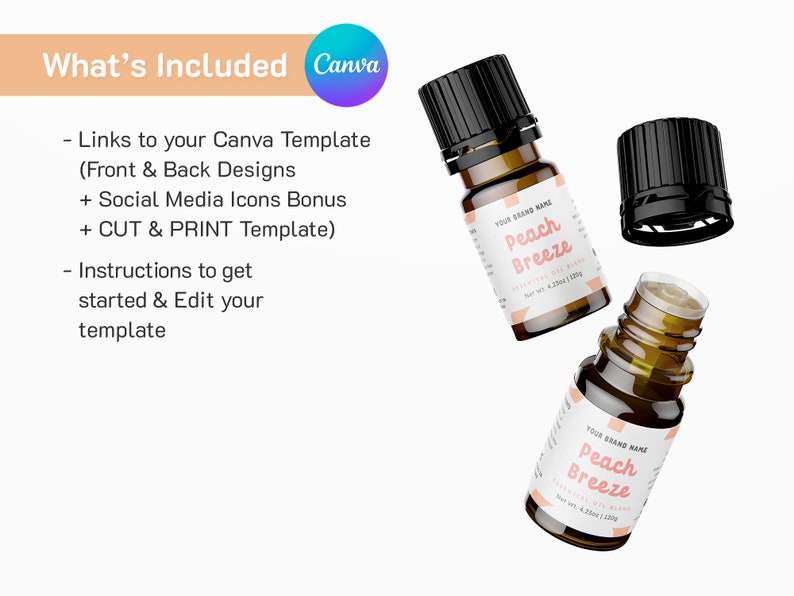 Facial Oil Bottle Label Template Canva | Oil Bottle Label Design ...