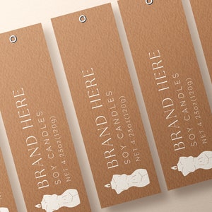Editable Candle Hang Tag Canva Template | Narrow Candle Tags | Custom ...