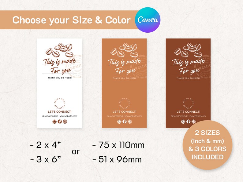 Coffee Box Label Template Canva | Order Packaging Seal Sticker ...